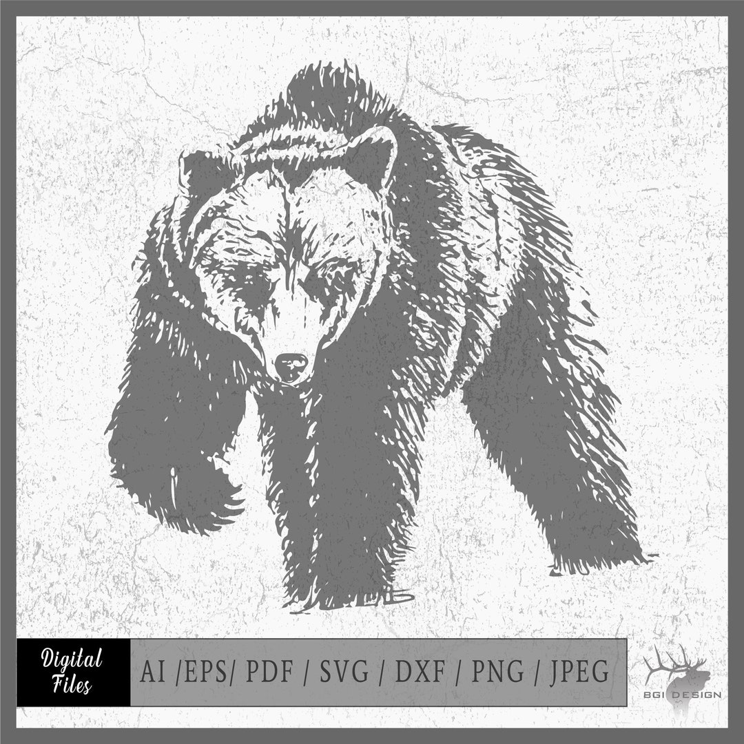 Grizzly Vector Eps / Ai / Svg / Pdf / Dxf / Png / Jpeg Brown Bear - Etsy
