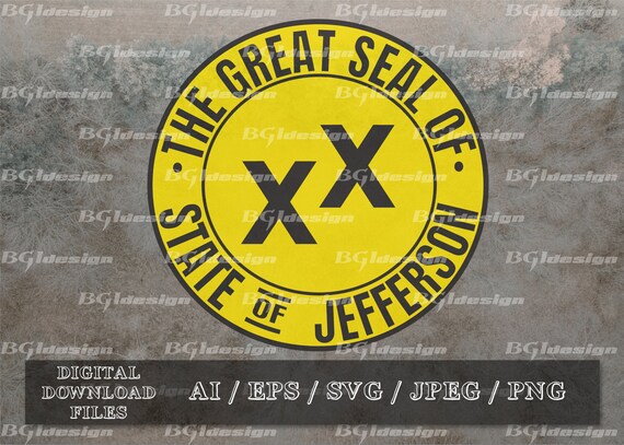 State of Jefferson Vector Eps / Ai / Svg / Png Oregon Cal | Etsy