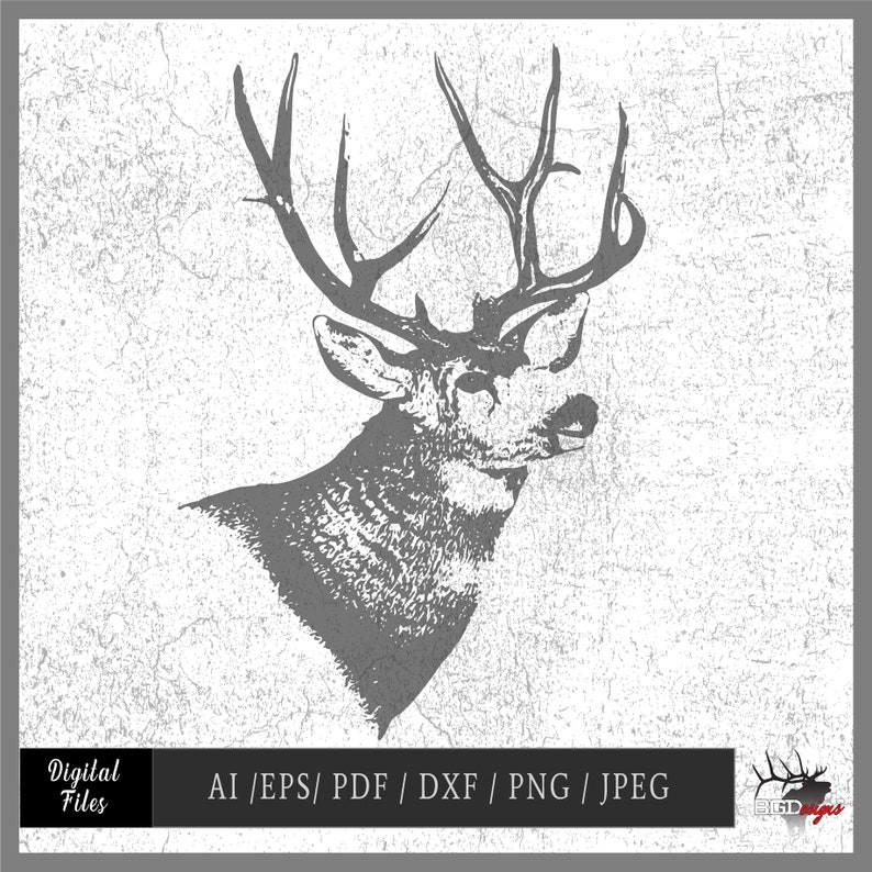 Mule Deer 4 Vector Eps / Ai / Dxf / Pdf / Jpeg / Png Buck Silhouette - Etsy