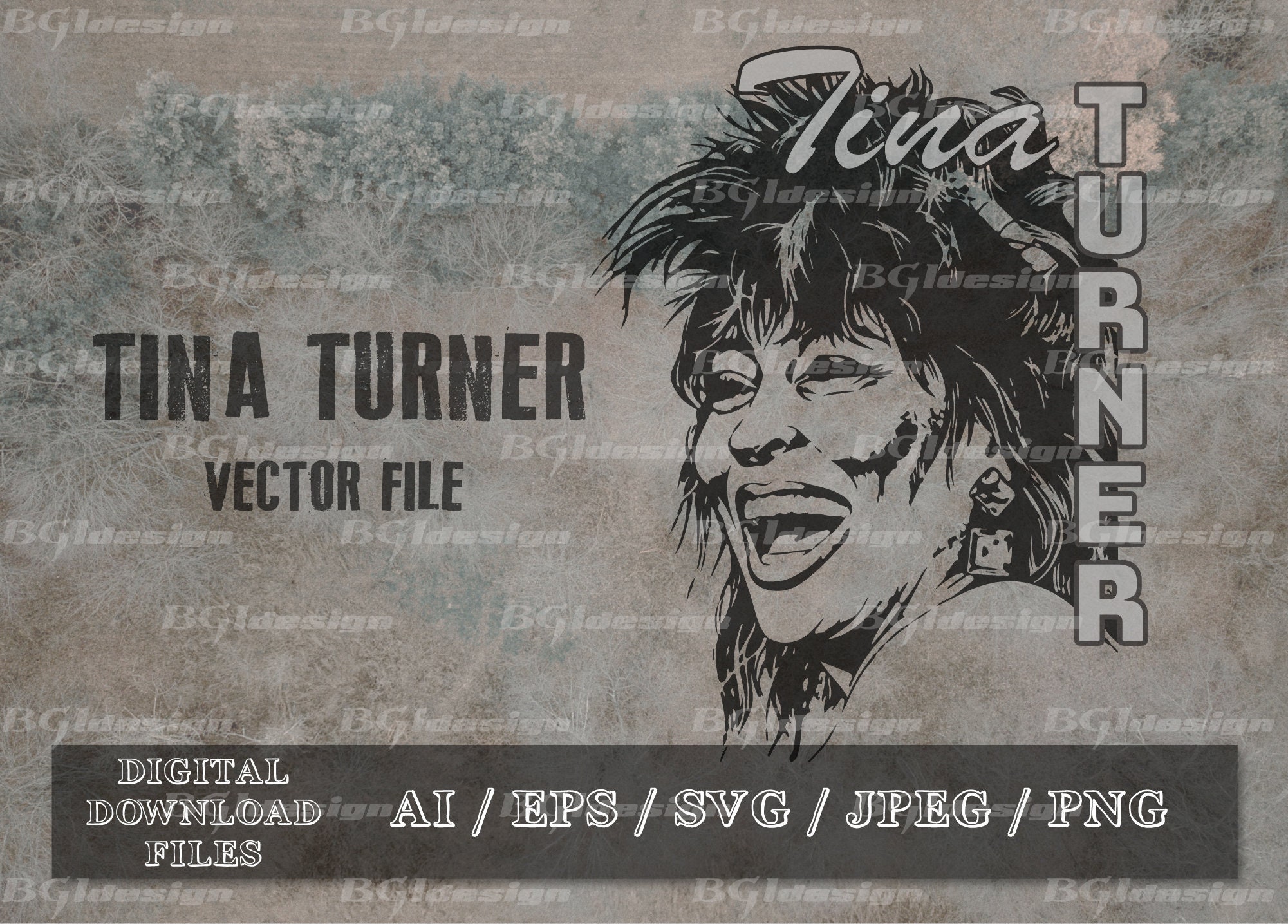 Tina Turner Vector Eps / Ai / Svg / Pdf / Png 5000x5000 Pixels - Etsy ...