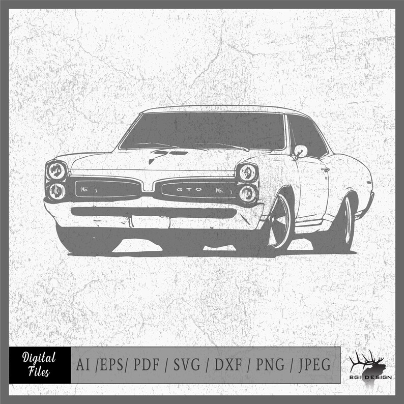 GTO 3 Vector Eps / Ai / Svg / Pdf / Dxf / Png / Jpeg Muscle Car - Etsy