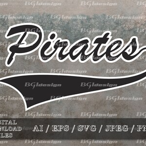 Pirate Baseball Swoop Vector Files .ai / .eps / Pdf / Svg / - Etsy
