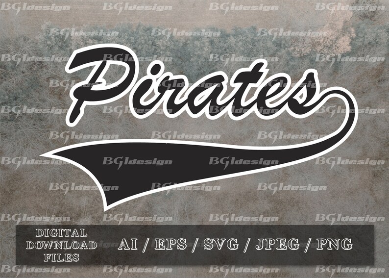 Pirate Baseball Swoop Vector Files .ai / .eps / Pdf / Svg / - Etsy