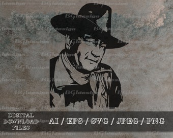 John Wayne Svg - Etsy