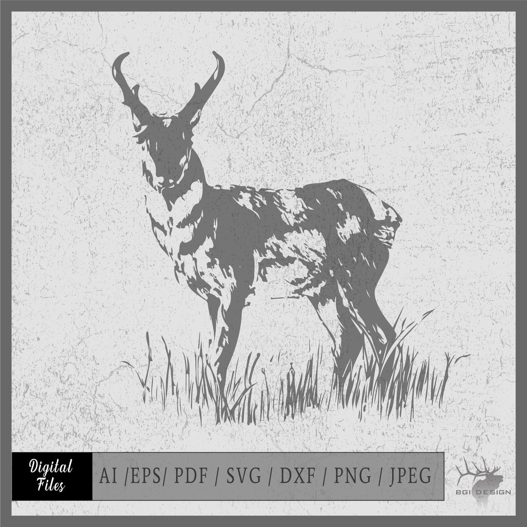 Pronghorn 6646 Vector Eps / Ai / Svg / Pdf / Dxf / Png / Jpeg Antelope ...
