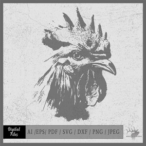Pollo 2 vectores eps / ai / svg / pdf / dxf / png / jpeg Gallo - Etsy ...