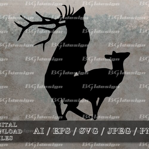 Bugling Elk 2 Vector Eps / Ai / Svg / Png Bull Elk - Etsy