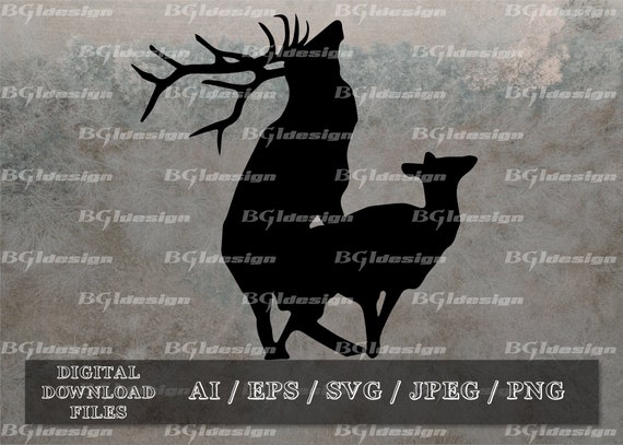 Elk Mounted Vector Eps / Ai / Svg / Png Elk Mounting Cow - Etsy