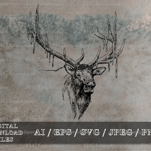 Bugling Elk Vector Eps / Ai / Svg / Png Bull Elk - Etsy