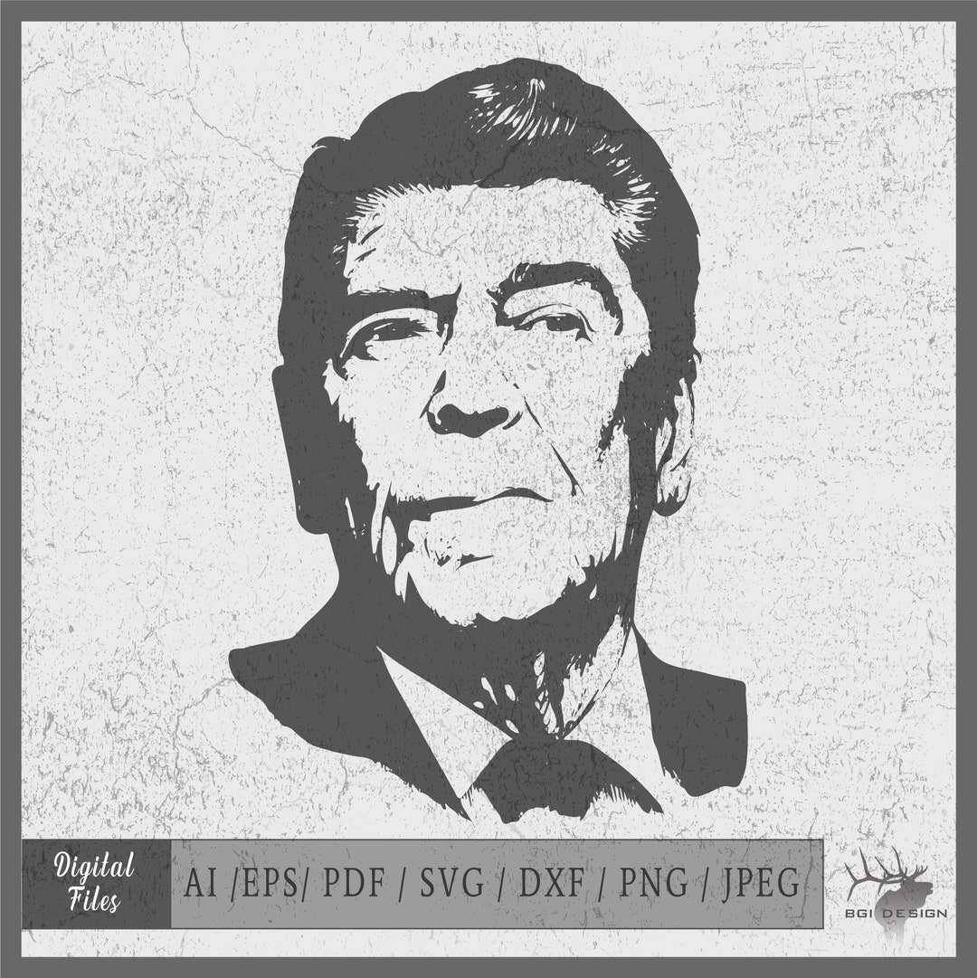 Ronald Reagan 2 Eps / Ai / Svg / Pdf / Dxf / Png / Jpeg 40th President ...