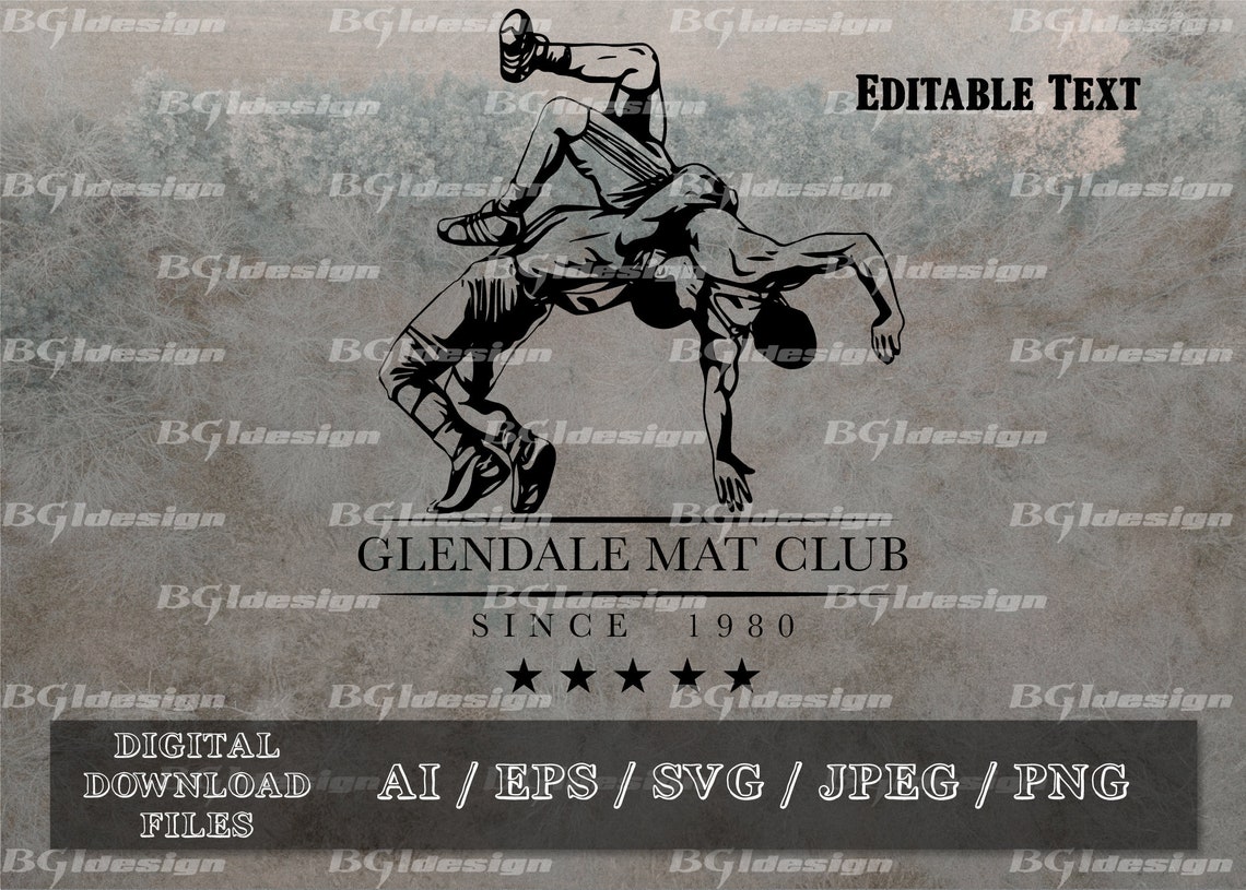 Wrestling Mat Club Vector Files .ai / .eps / Pdf / Svg / Jpeg - Etsy