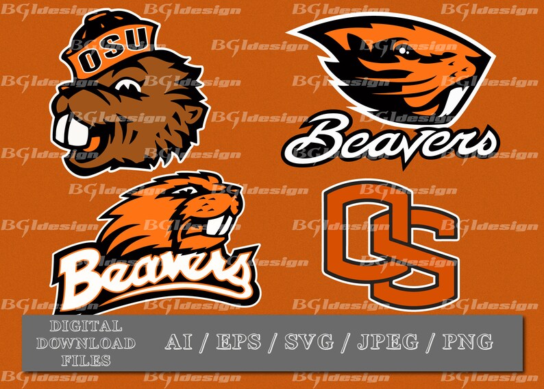 OSU Beaver Template Vector Files .ai / .eps / Pdf / Svg / Jpeg - Etsy
