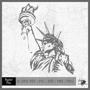 Lady Liberty Vector Bundle Eps / Ai / Svg / Pdf / Dxf / Png / Jpeg ...