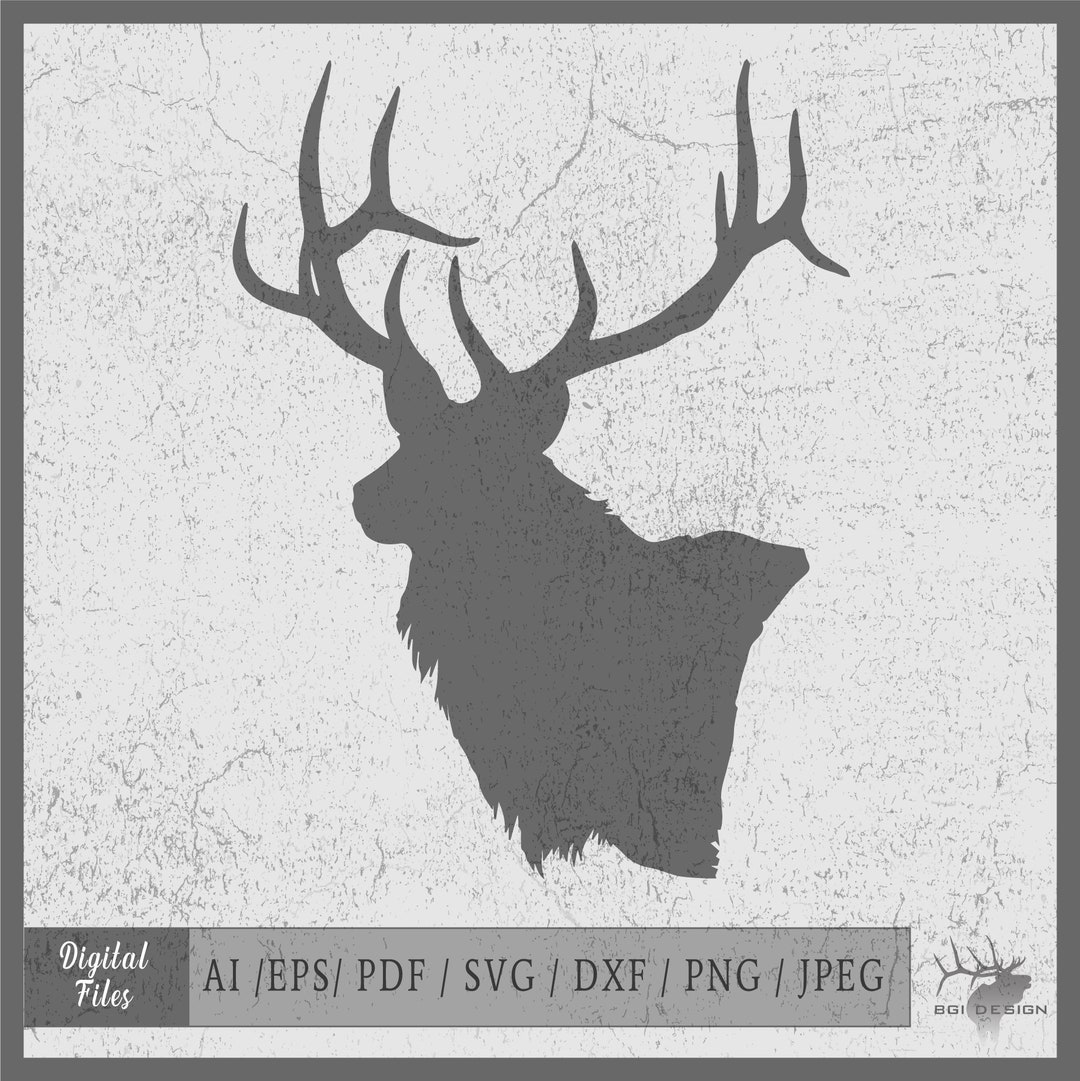 Elk Bull 1 Vector Eps / Ai / Svg / Pdf / Dxf / Png / Jpeg Bull Elk - Etsy