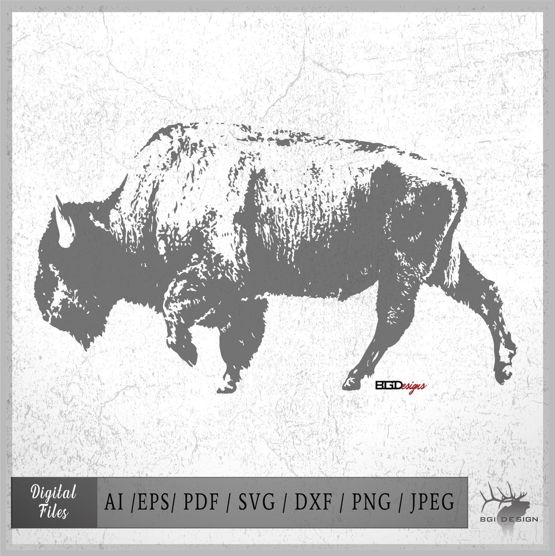 Bison 9 Vector Eps / Ai / Pdf / Svg / Dxf / Png / Jpeg Buffalo - Etsy