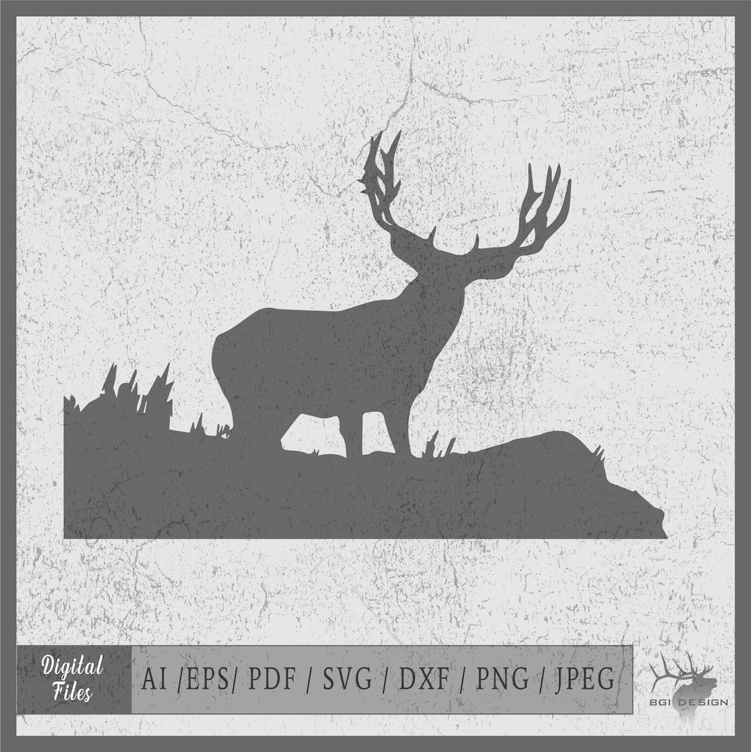 Mule Deer 1 Vector Eps / Ai / Svg / Png Buck Silhouette - Etsy