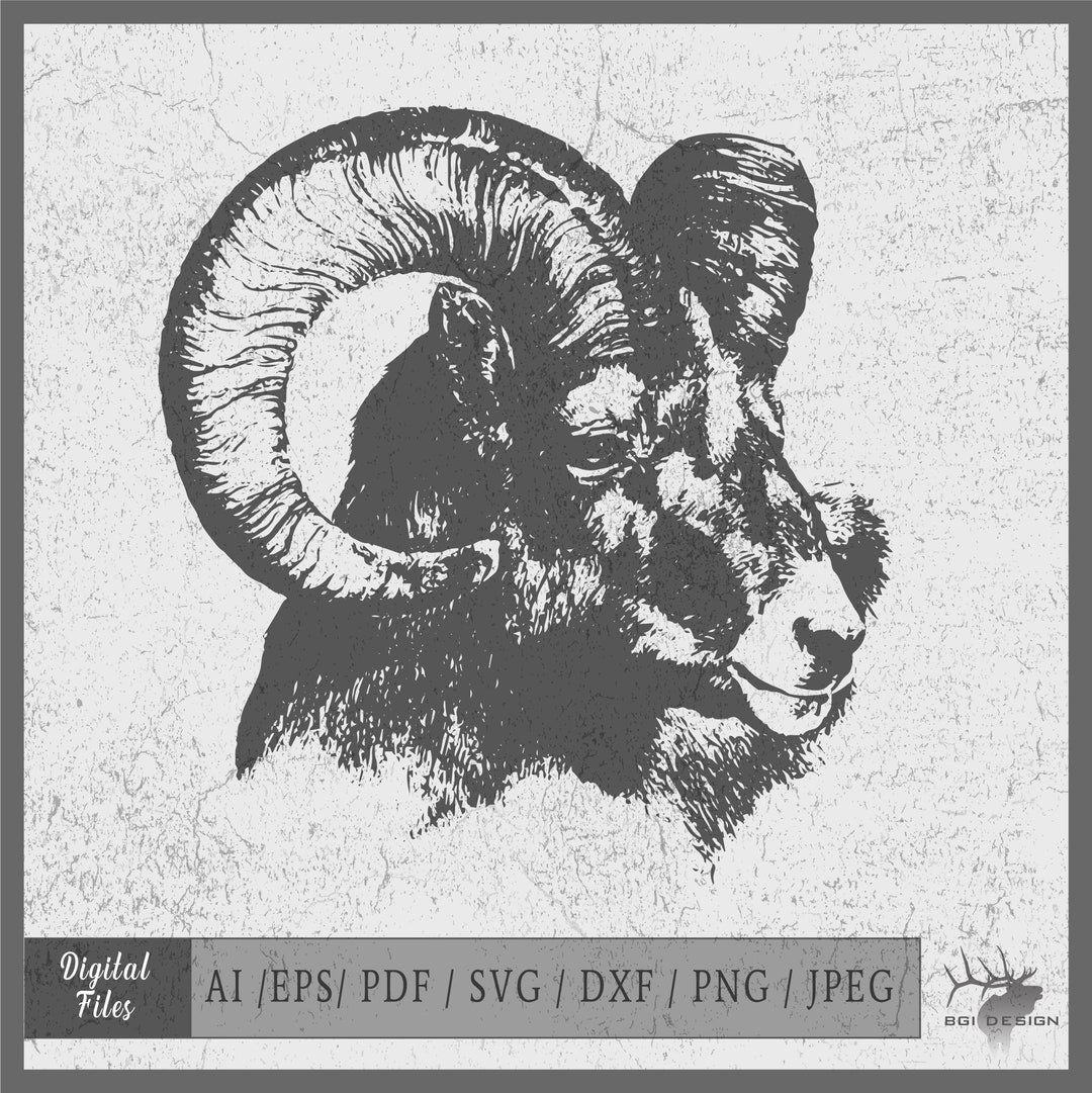 Bighorn Ram 8 Vector Eps / Ai / Svg / Pdf / Dxf / Png / Jpeg Bighorn Sheep Silhouette - Etsy