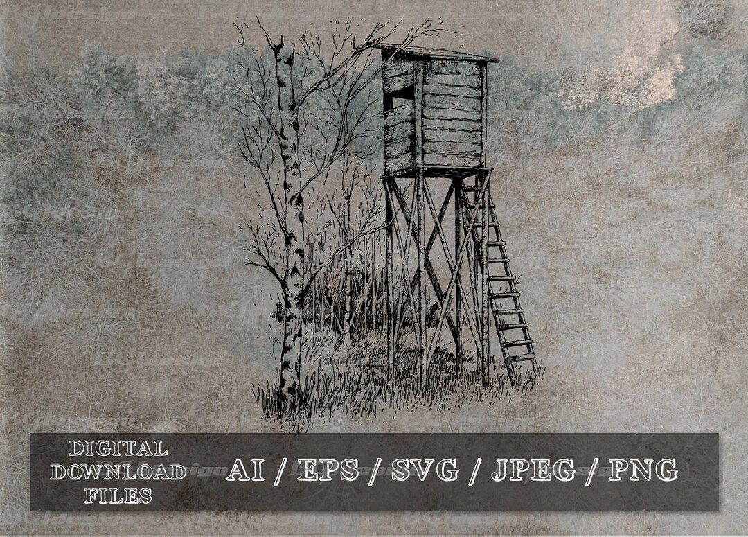Deer Stand Vector Eps / Ai / Svg / Png Whitetail Deer Hunting - Etsy