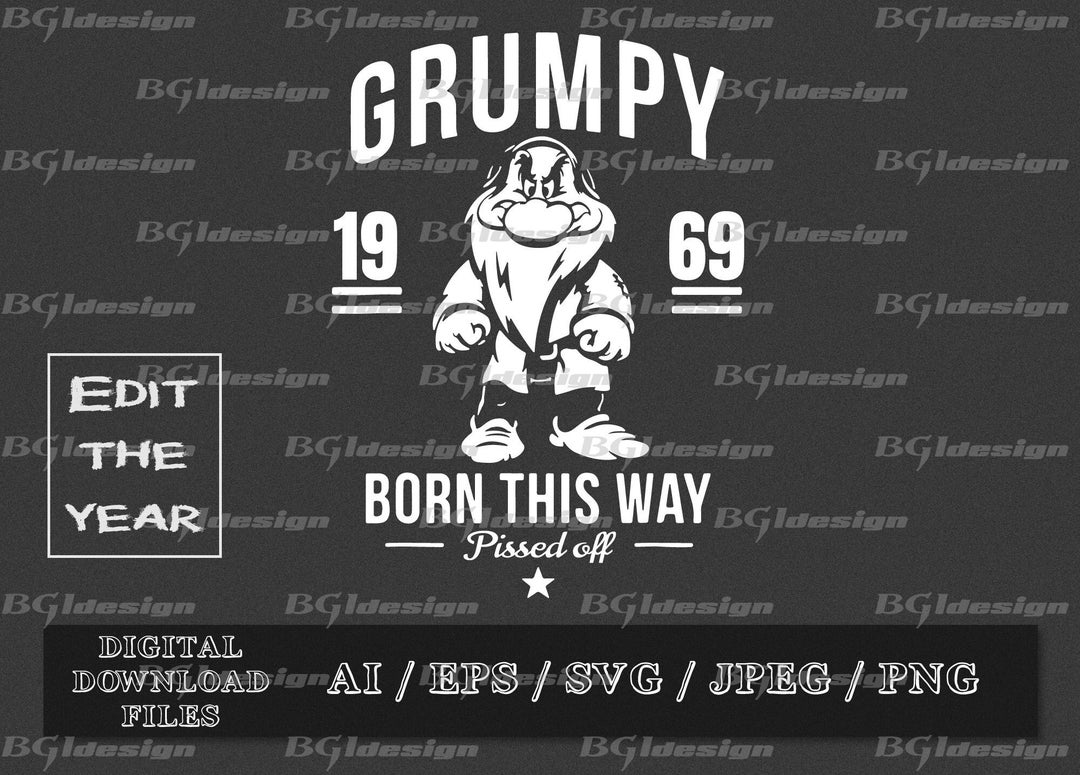 Grumpy Vector Eps / Ai / Svg / Pdf / Png Birthday Design - Etsy Australia