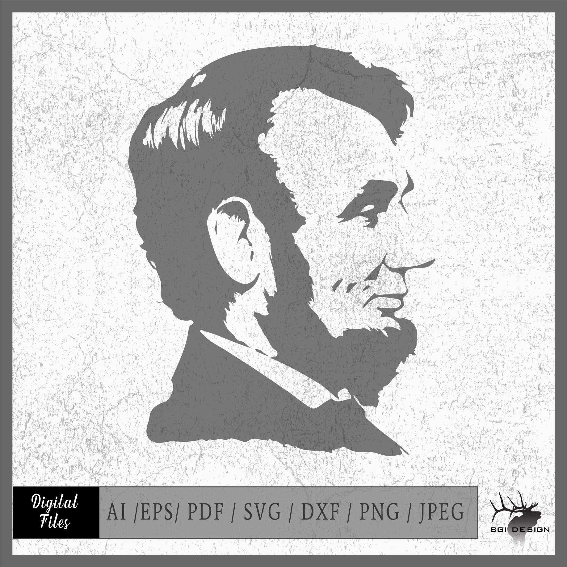 Abraham Lincoln Eps / Ai / Svg / Pdf / Dxf / Png / Jpeg Abe Lincoln ...