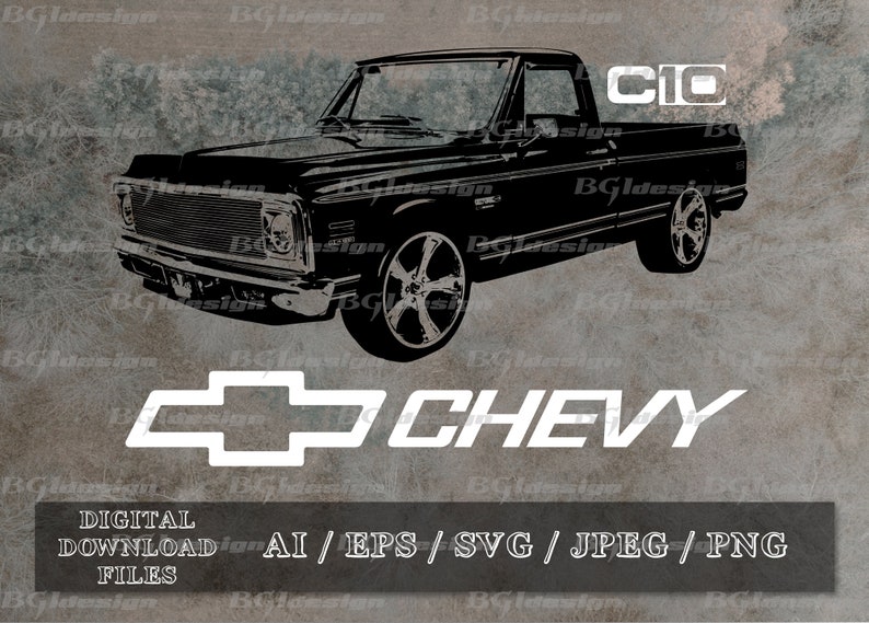 Chevy C10 Vector Eps / Ai / Svg / Png Pickup - Etsy