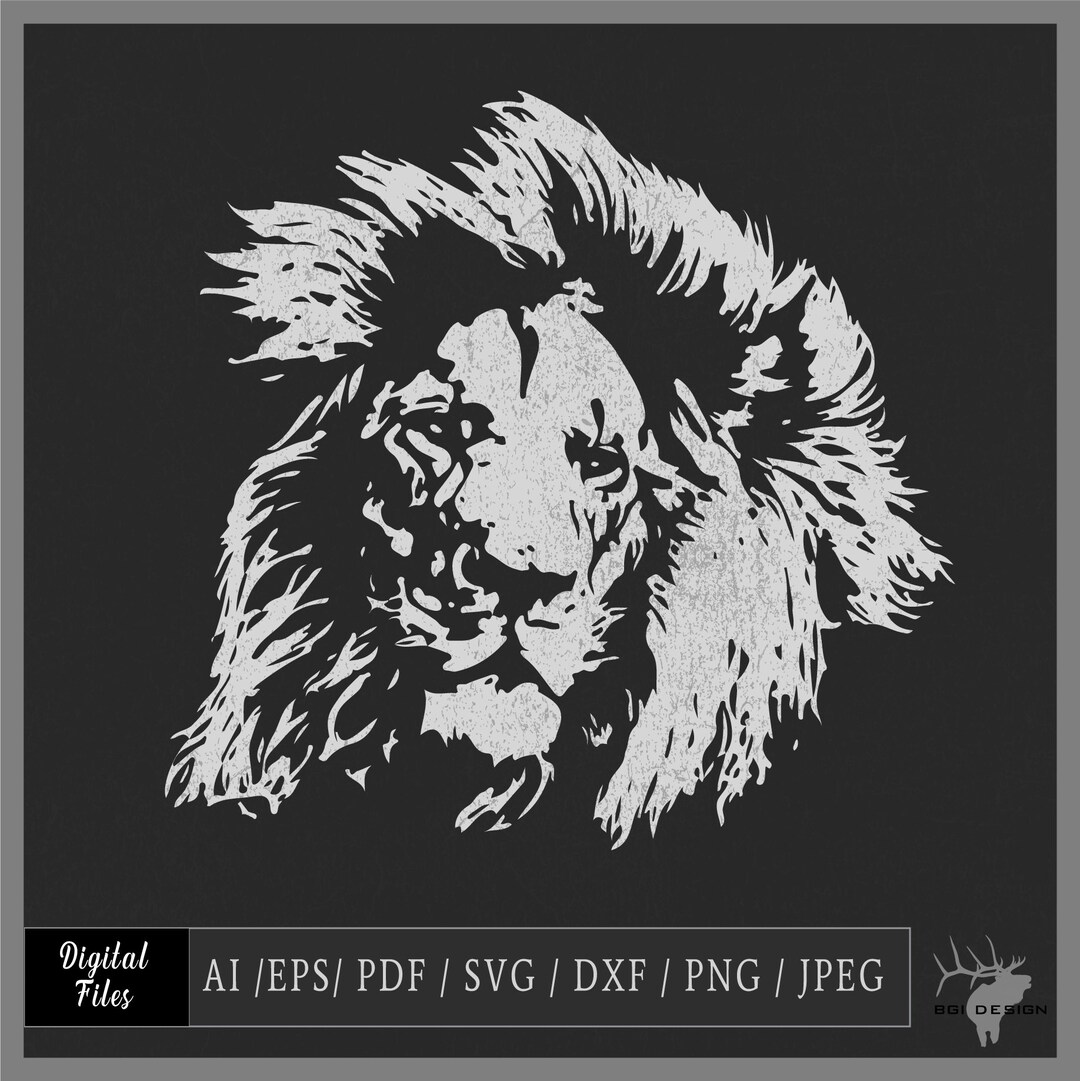 Lion 2 Vector Eps / Ai / Svg / Pdf / Dxf / Png / Jpeg - Etsy