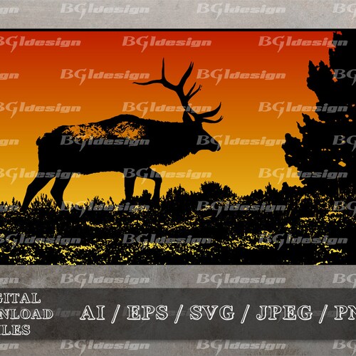Bugling Elk 2 Vector Eps / Ai / Svg / Png Bull Elk - Etsy