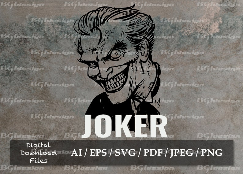 Joker 1 Eps / Ai / Svg / Pdf / Png / Jpeg | Etsy