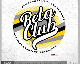 Beta Club Vector Files .ai / .eps / Pdf / Svg / Dxf / Png - Etsy