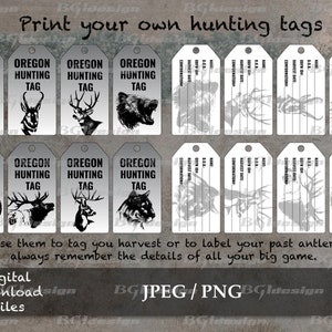 Oregon Tag Templates Jpeg / Png Oregon Hunting - Etsy