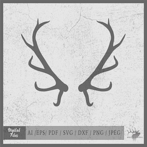 Elk Horns Vector 1 Eps / Ai / Svg / Pdf / Dxf / Png Elk Hunter Horn - Etsy