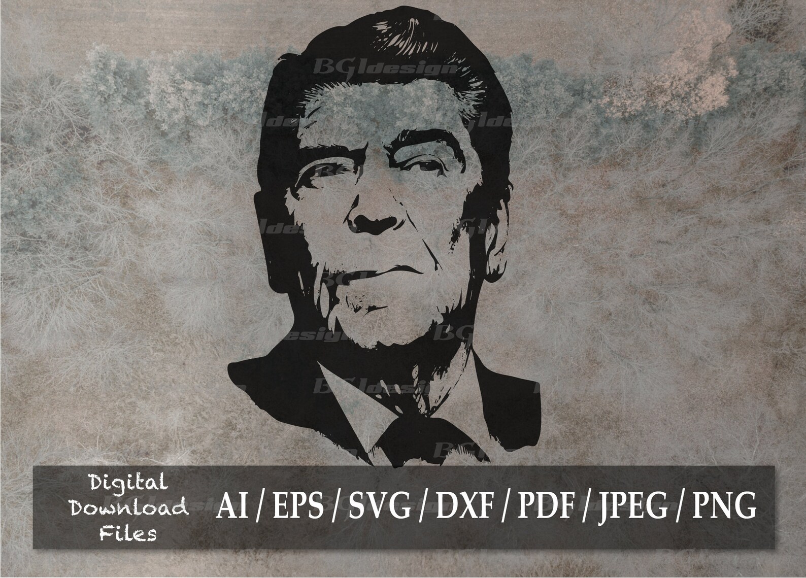 Ronald Reagan 2 Eps / Ai / Svg / Pdf / Dxf / Png / Jpeg 40th - Etsy