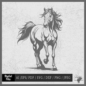 Pferd 19 Vektor eps / ai / pdf / dxf / svg / png / jpeg - Etsy.de