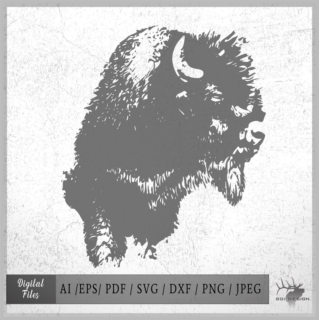 Bison 6 Vector Eps / Ai / Pdf / Svg / Dxf / Png / Jpeg Buffalo - Etsy