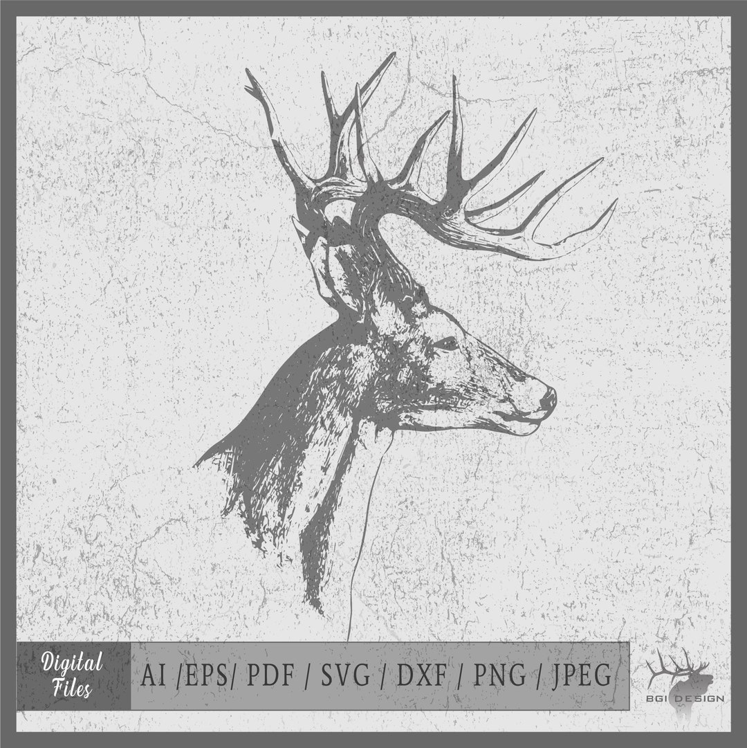 Whitetail Bust Vector Eps / Ai / Pdf / Png / Jpeg Buck Silhouette - Etsy