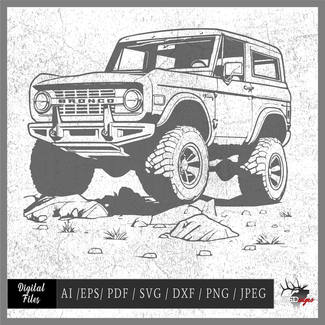 Bronco 03ai Vector Eps / Ai / Pdf / Dxf / Svg / Png / Jpeg Bronco 4x4 ...