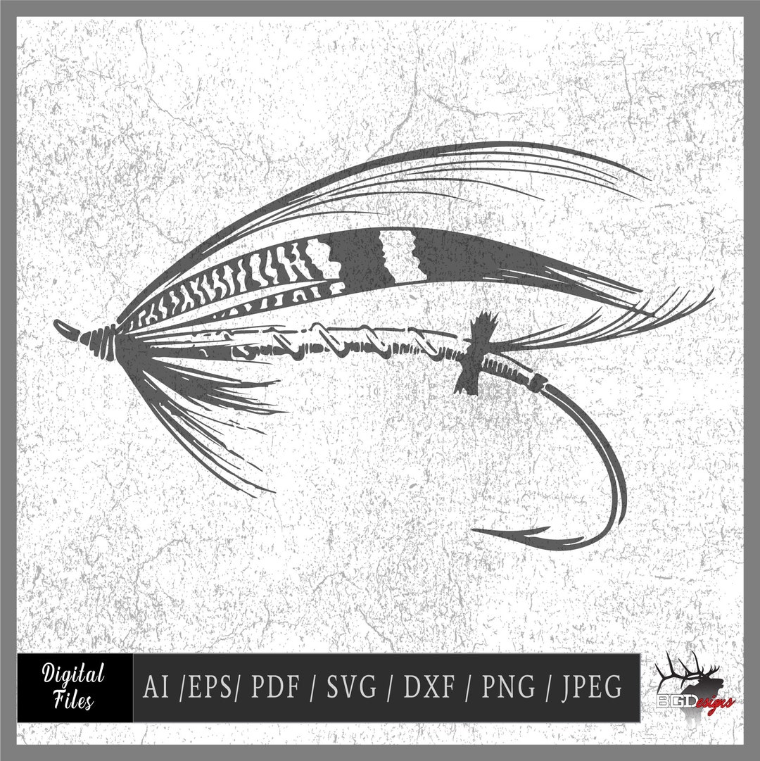 Fly Fishing 55R Vector Eps / Ai / Pdf / Dxf / Svg / Png / Jpeg Fish ...