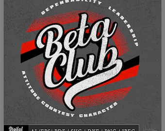 Beta Club Vector Files .ai / .eps / Pdf / Svg / Dxf / Png - Etsy