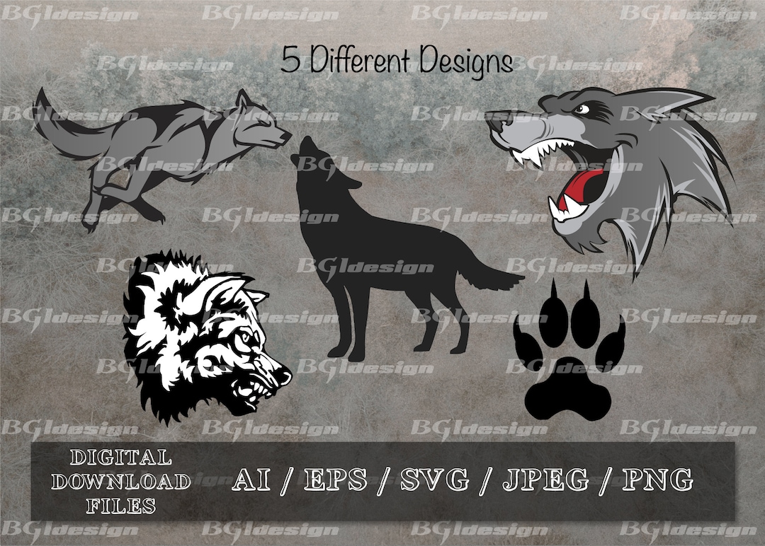 Wolves Vector Eps / Ai / Svg / Png Wolf - Etsy