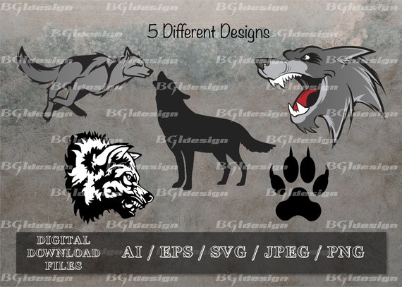 Wolves Vector Eps / Ai / Svg / Png Wolf | Etsy