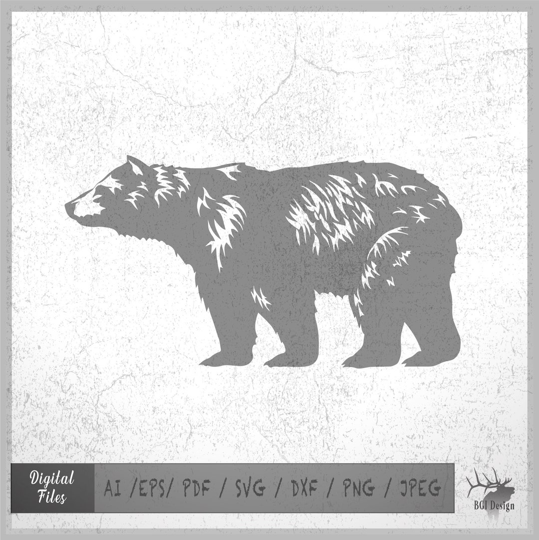 Bear 5 Vector Eps / Ai / Svg / Pdf / Dxf / Png / Jpeg - Etsy