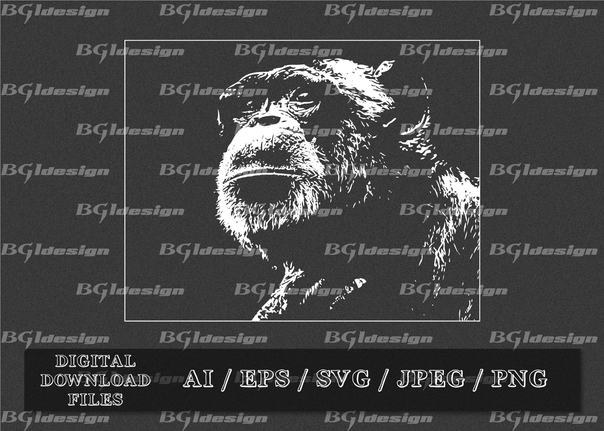 Ape Vector Eps / Ai / Pdf / Png / Jpeg Monkey | Etsy