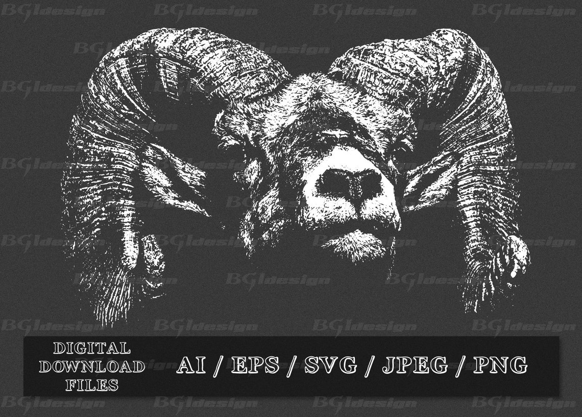 Bighorn Ram 6 Vector Eps / Ai / Svg / Png Bighorn Sheep Silhouette - Etsy