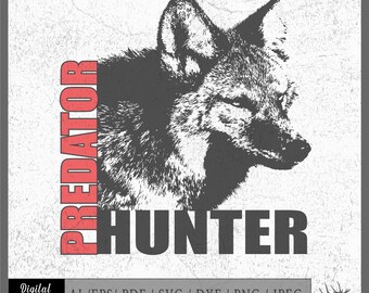 Predator Hunter Coyote PNG SVG - Etsy