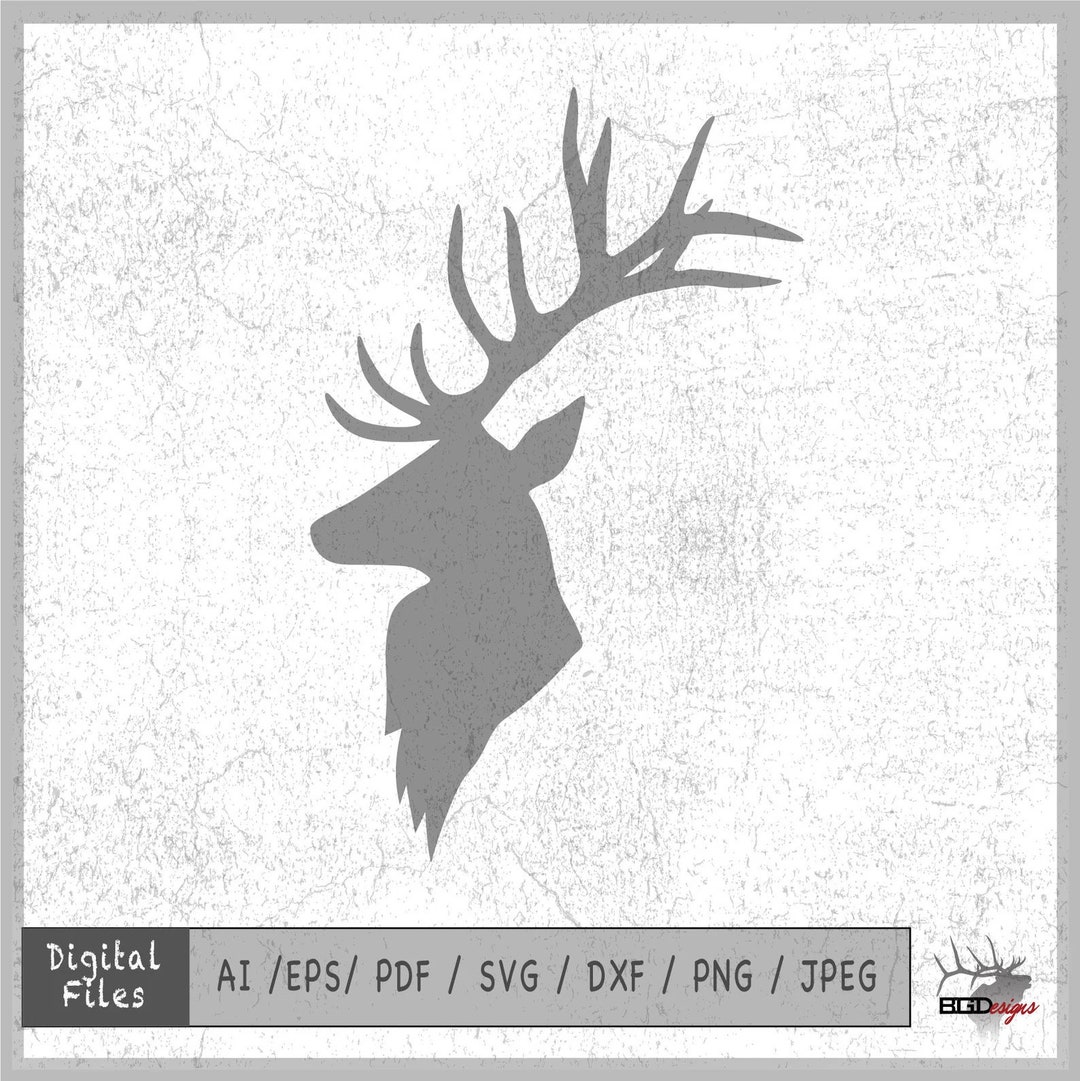 Elk Head 1 Vector Eps / Ai / Svg / Png Elk Silhouette - Etsy