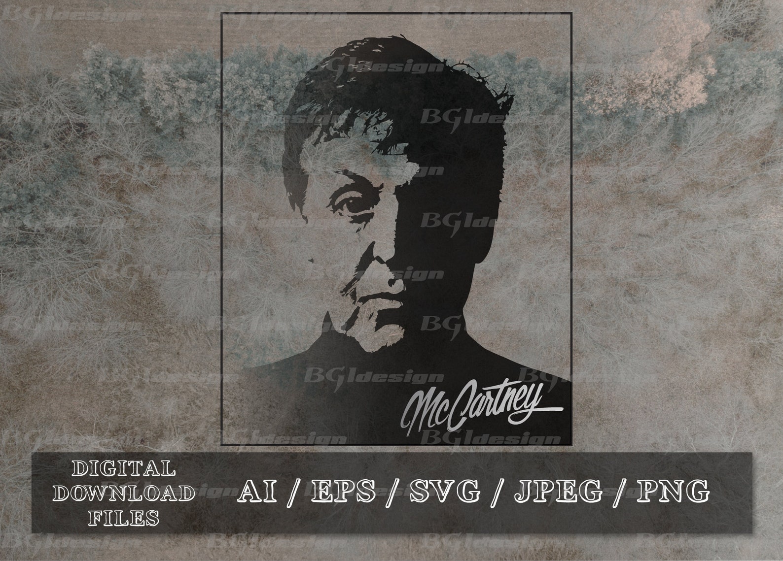 Paul Mccartney Vector Files Eps / Ai / Svg / Pdf / Png the - Etsy