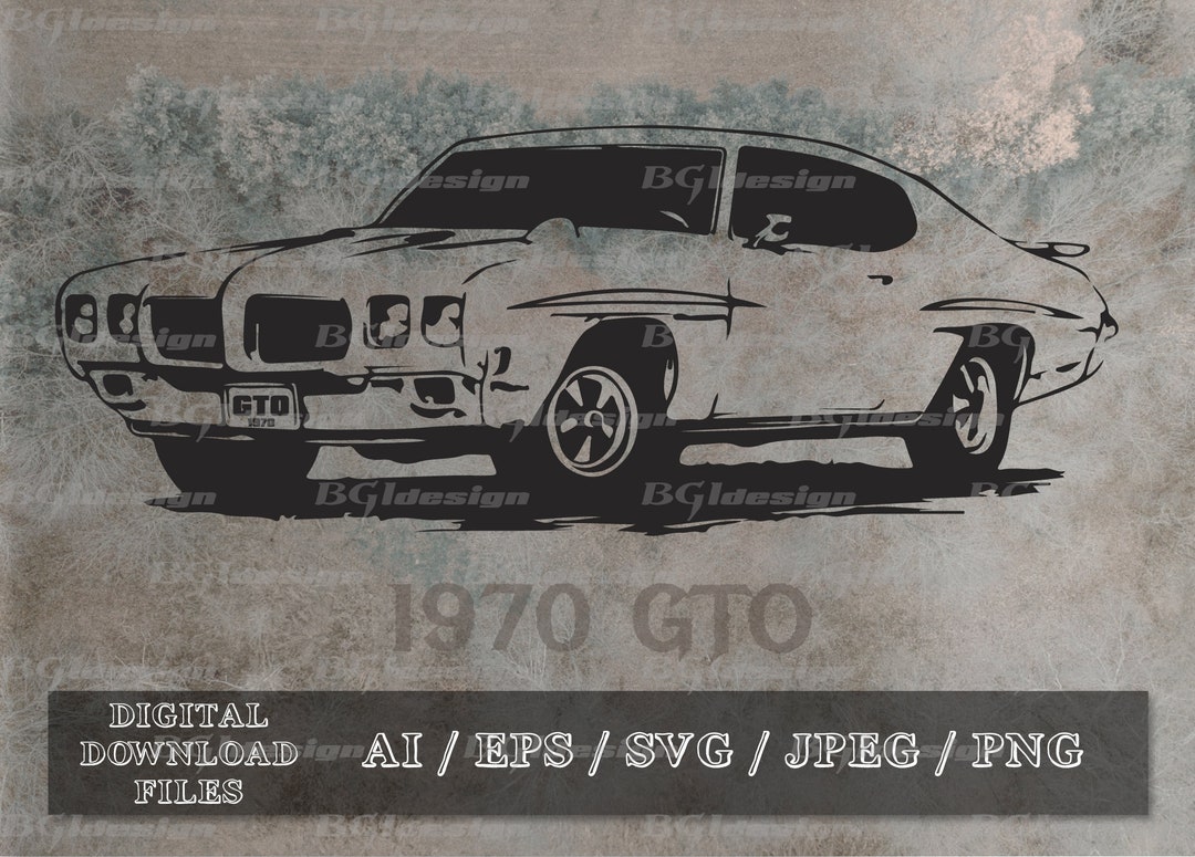 1970 Pontiac GTO Vector Eps / Ai / Svg / Png Muscle Car - Etsy Singapore