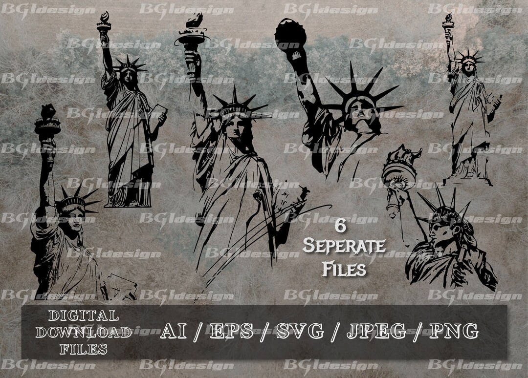 Lady Liberty Vector Bundle Eps / Ai / Svg / Png Statue of - Etsy