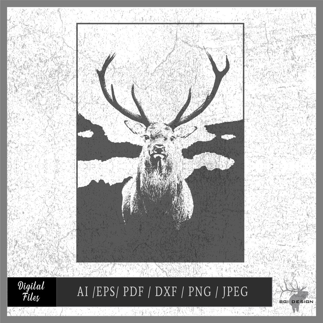 Red Stag 01 Vector Eps / Ai / Pdf / Dxf / Jpeg / Png Bull Elk - Etsy Canada