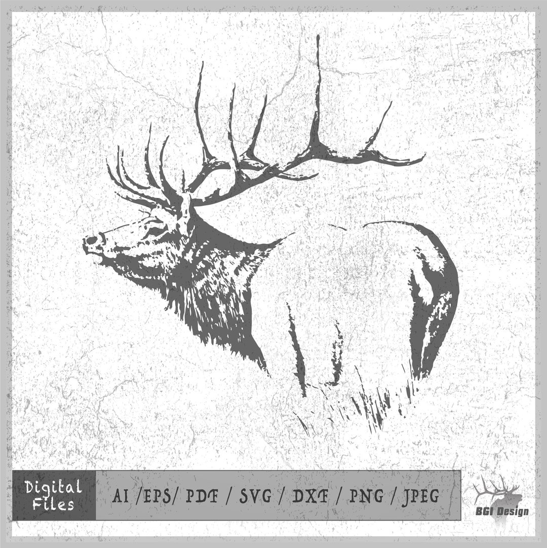 Elk Bull 7 Vector Eps / Ai / Svg / Pdf / Png Bull Elk - Etsy